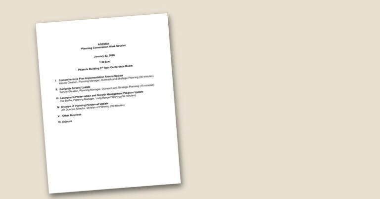 Planning Commission Work Session - Jan 22, 2026 - The Lexington Times